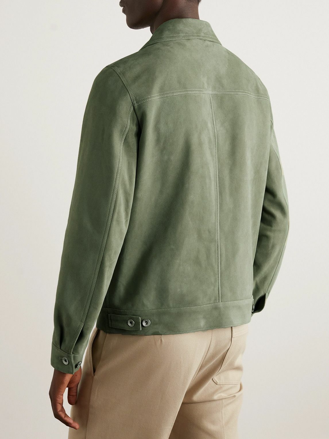 Valstar - Suede Trucker Jacket - Green Valstarino
