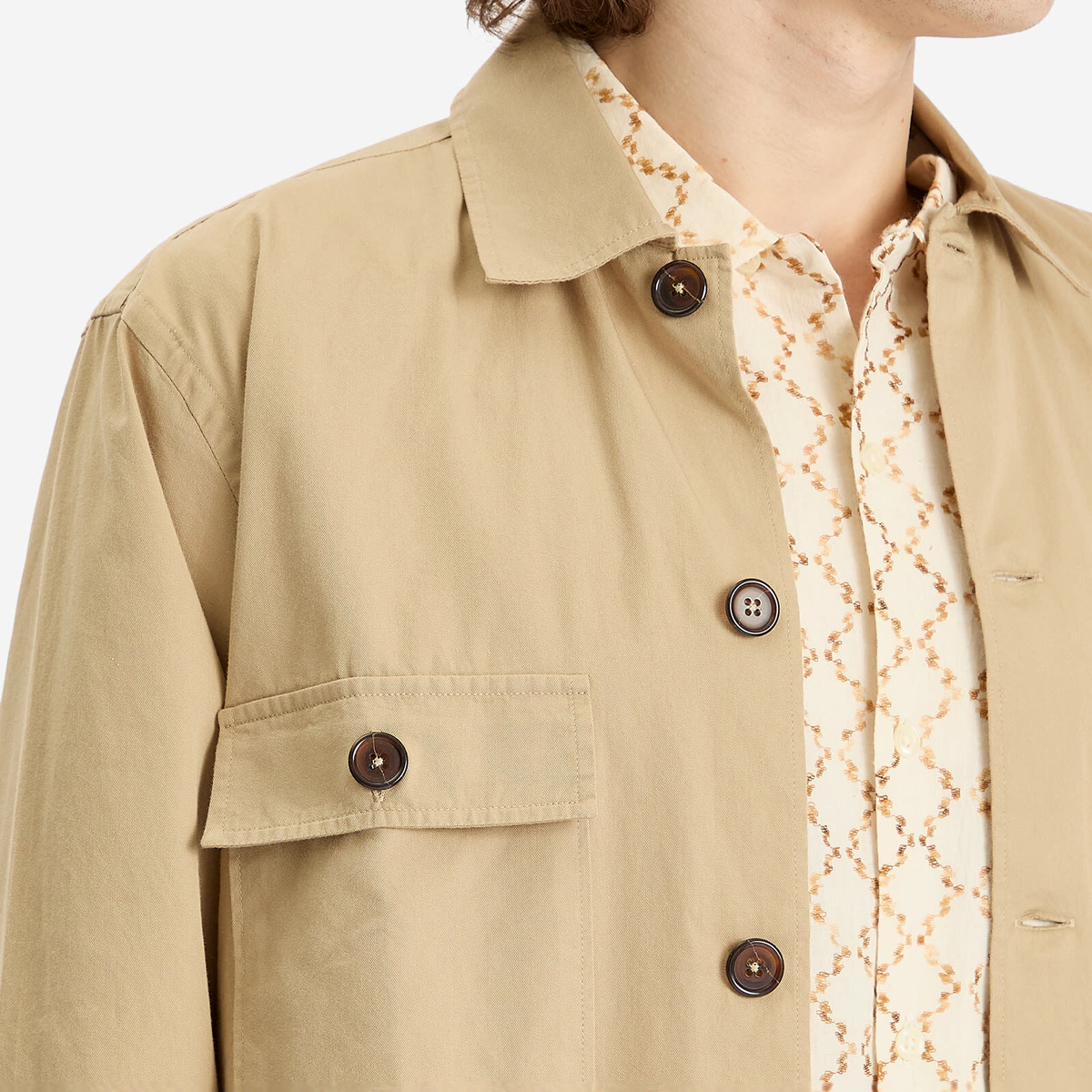 Universal Works Men's Military Shirting Dockside Overshirt in Sand ...