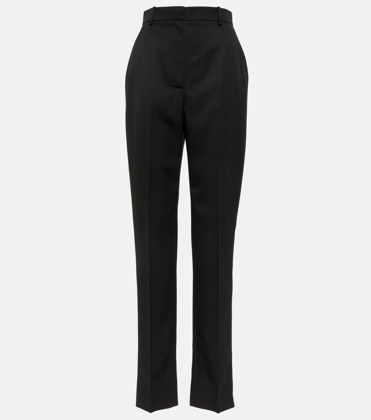 Alexander McQueen - High-rise tapered wool hopsack pants Alexander McQueen