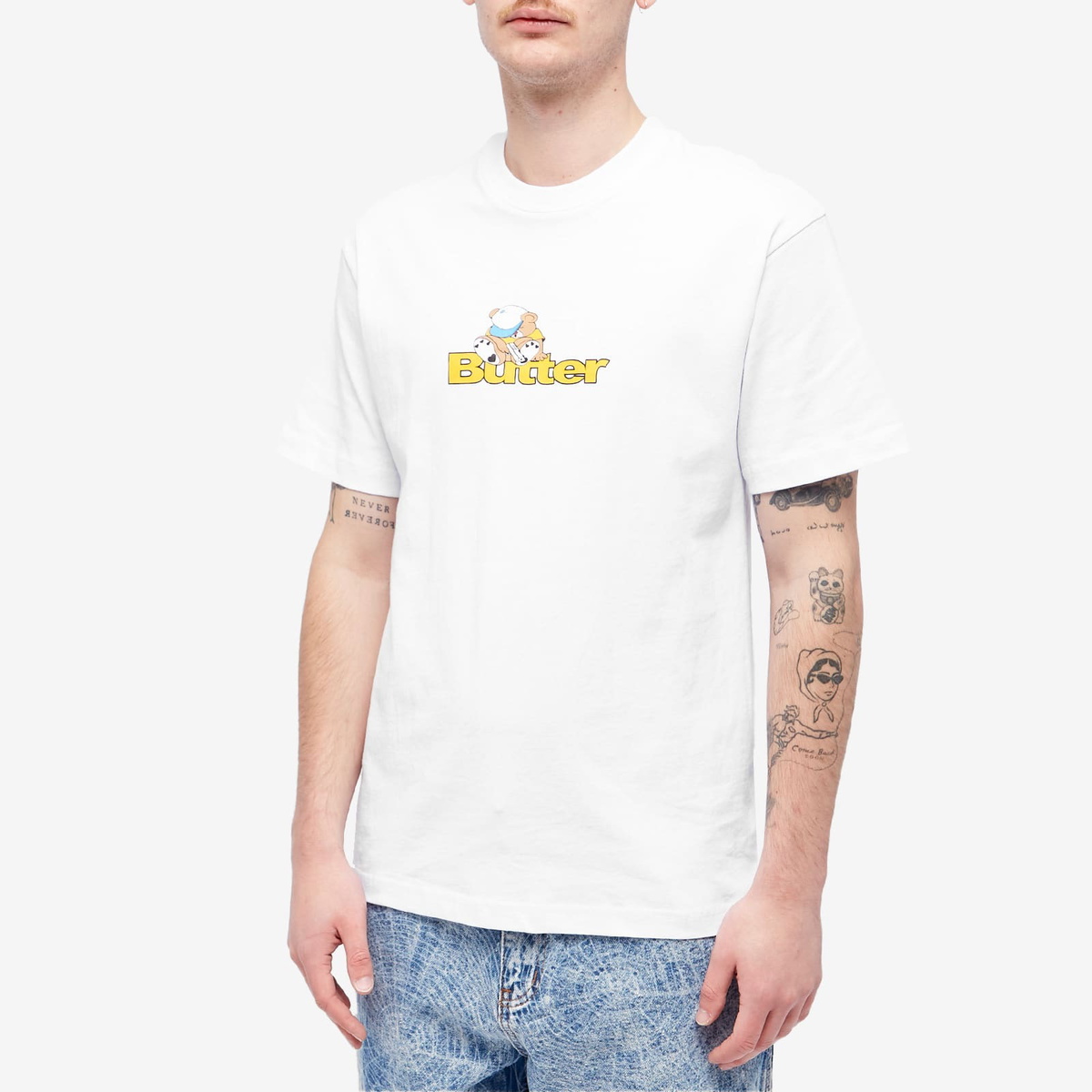 Butter Goods Men's Teddy Logo T-Shirt in White Butter Goods