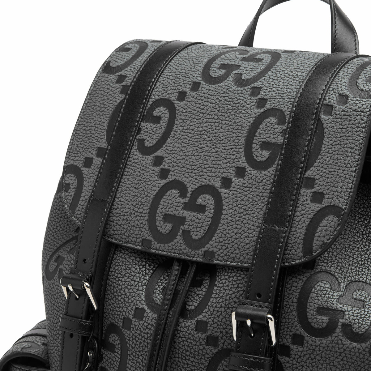 Gucci Men's GG Jumbo Leather Backpack in Black Gucci