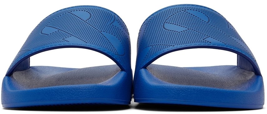 Burberry Blue Furley Slides Burberry
