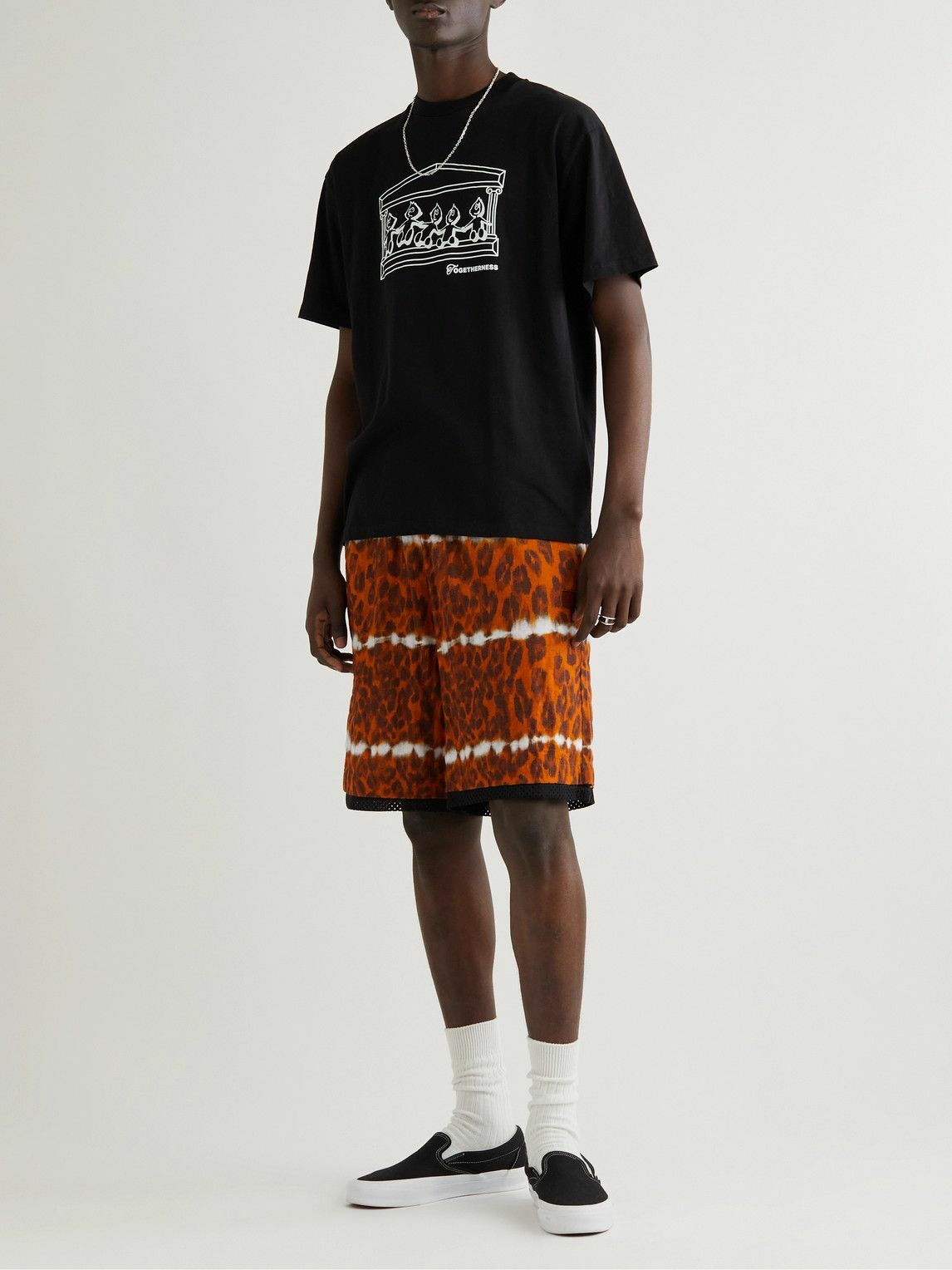 Aries - Togetherness Printed Cotton-Jersey T-Shirt - Black ARIES