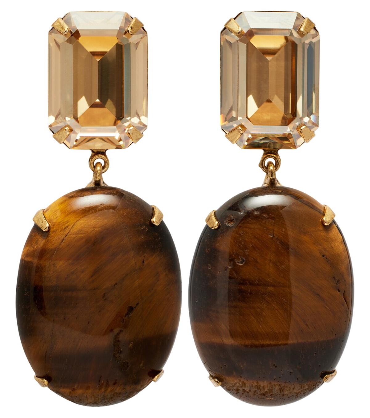 Jennifer Behr Xiomara crystal-embellished gold-plated earrings Jennifer ...