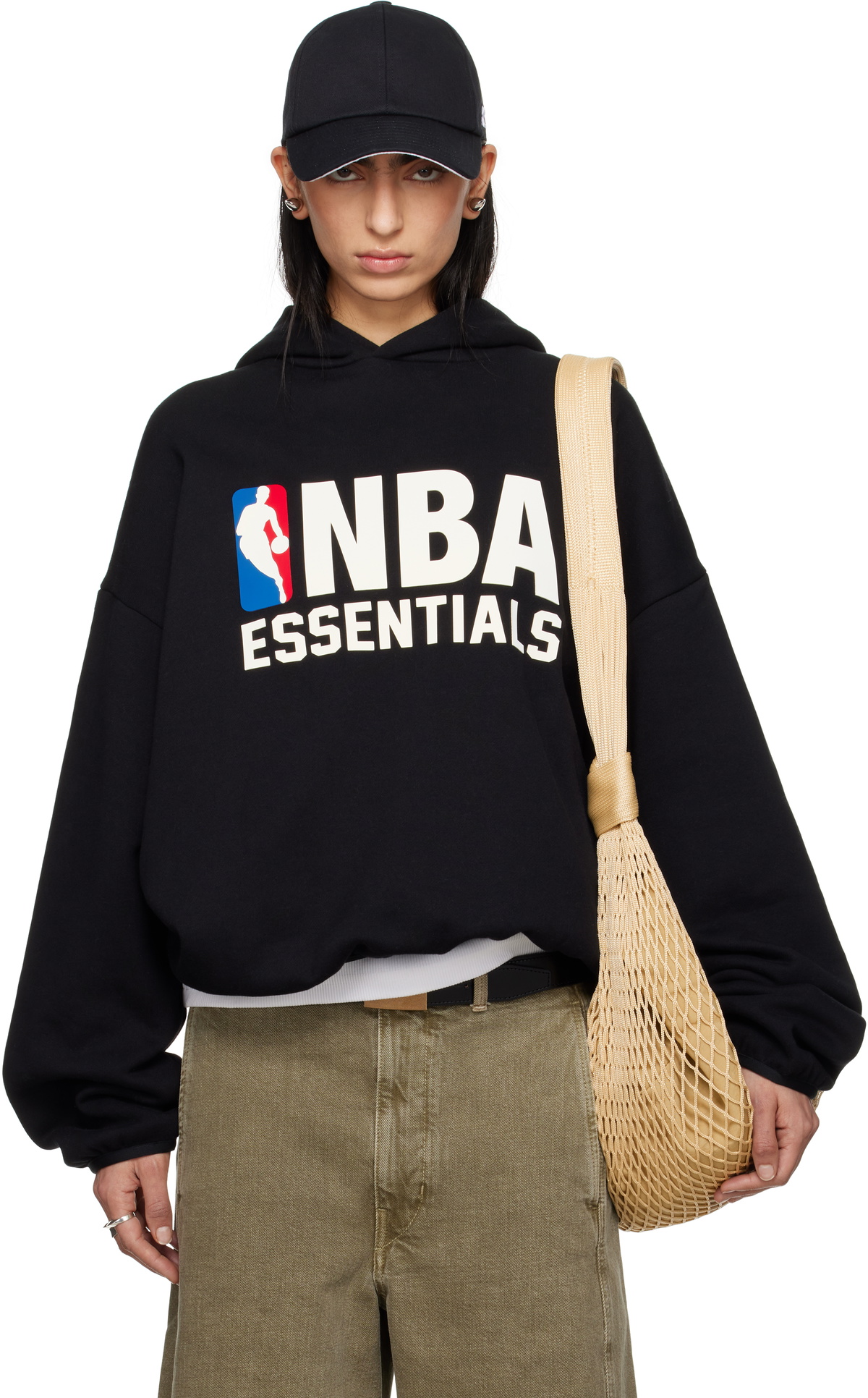 Fear of God ESSENTIALS Black NBA Pull Over Hoodie Fear Of God Essentials