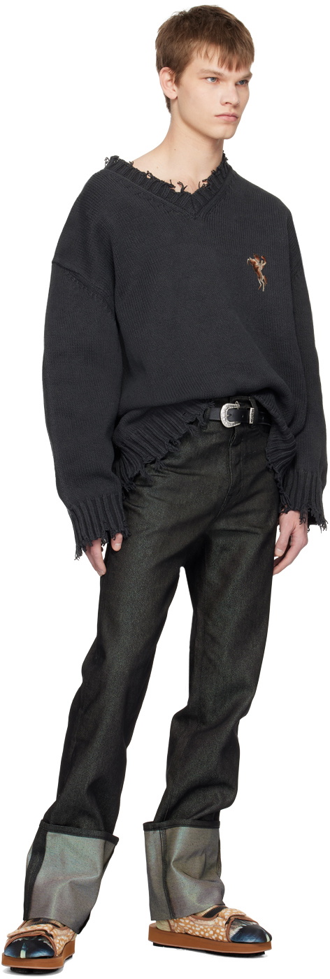 Doublet Black Distressed Sweater Doublet