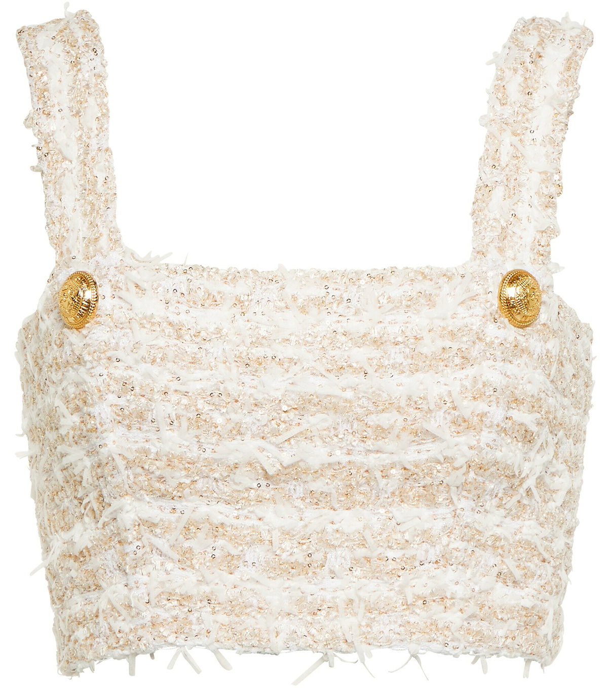 Balmain - Embellished tweed crop top Balmain