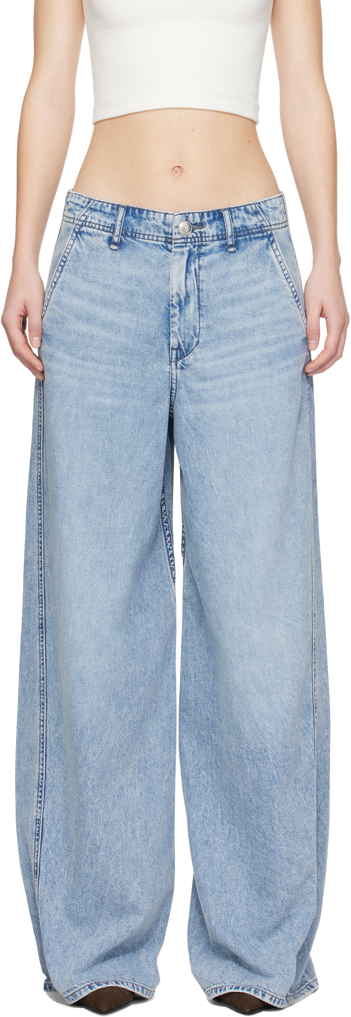 rag & bone Blue Featherweight Wide-Leg Sofie Jeans Rag and Bone