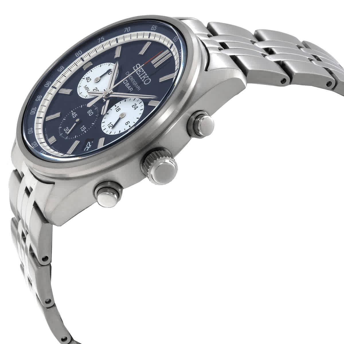 Seiko Chronograph Quartz Blue Dial Mens Watch SSB427 Seiko