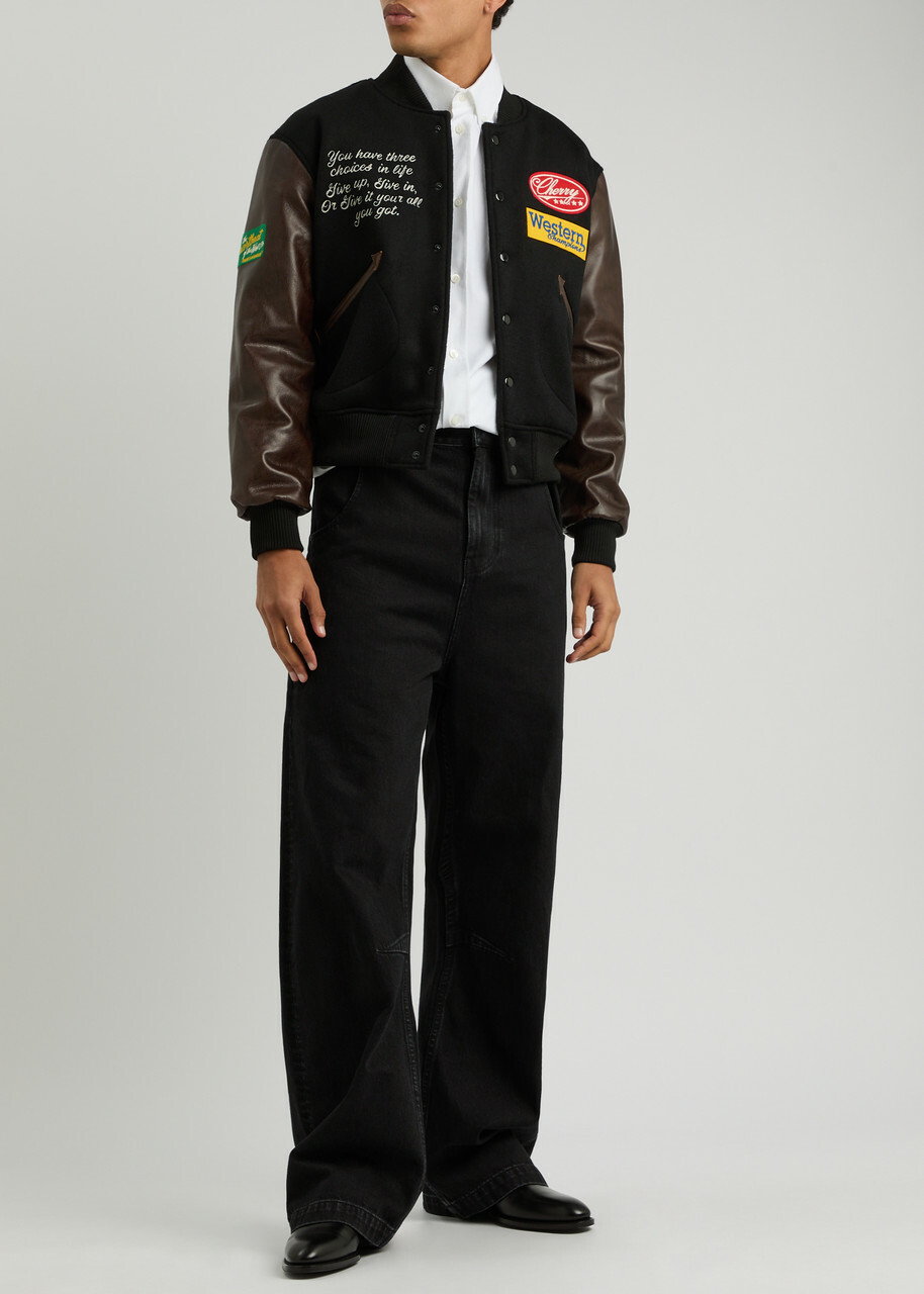 Cherry Los Angeles Western Champion Wool-blend Varsity Jacket Black ...
