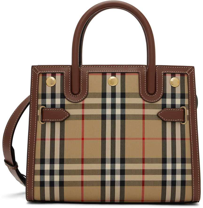Burberry Beige Mini Vintage Check Title Bag Burberry