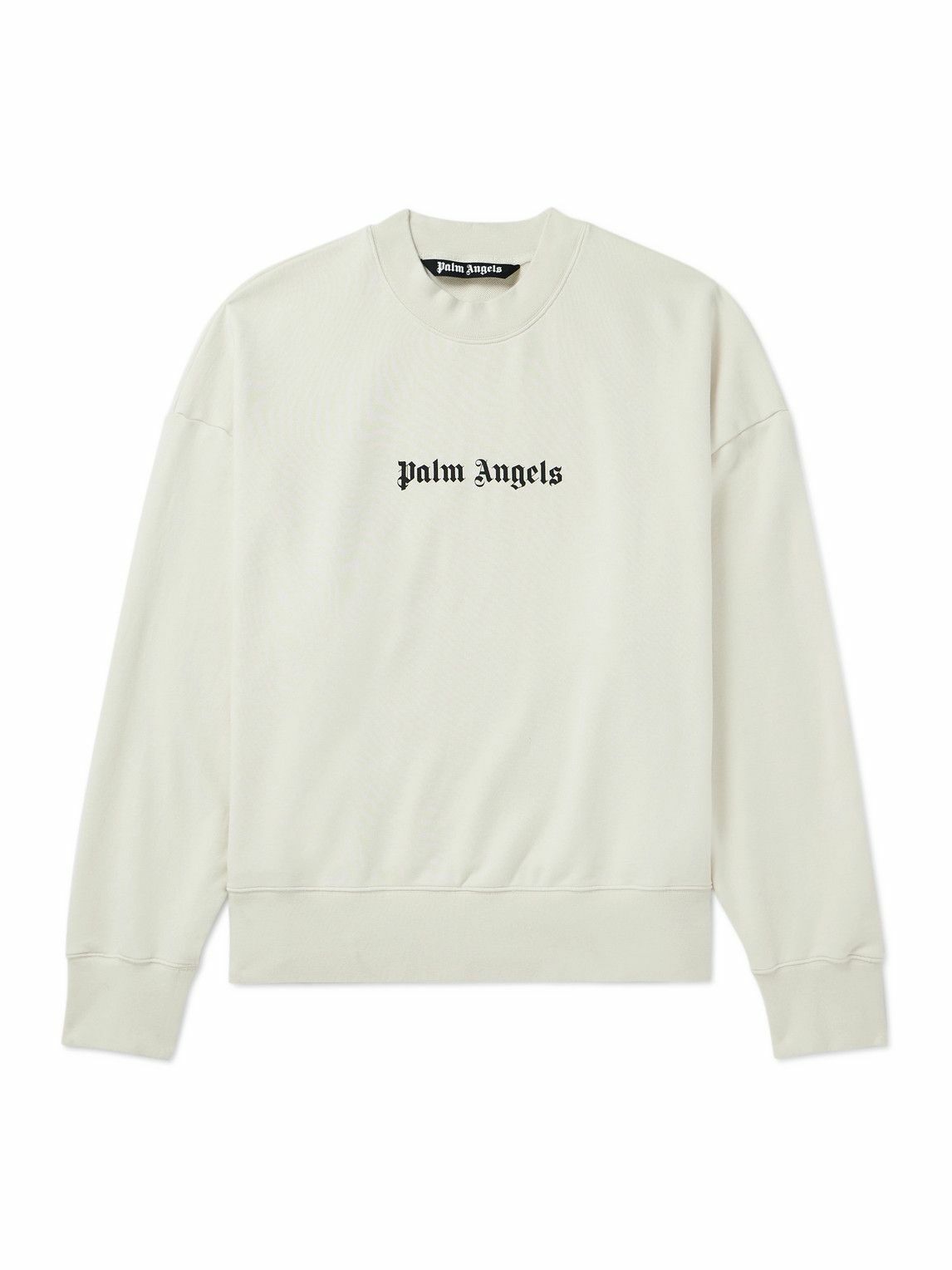 Palm Angels - Logo-Print Cotton-Jersey Sweatshirt - Neutrals Palm Angels