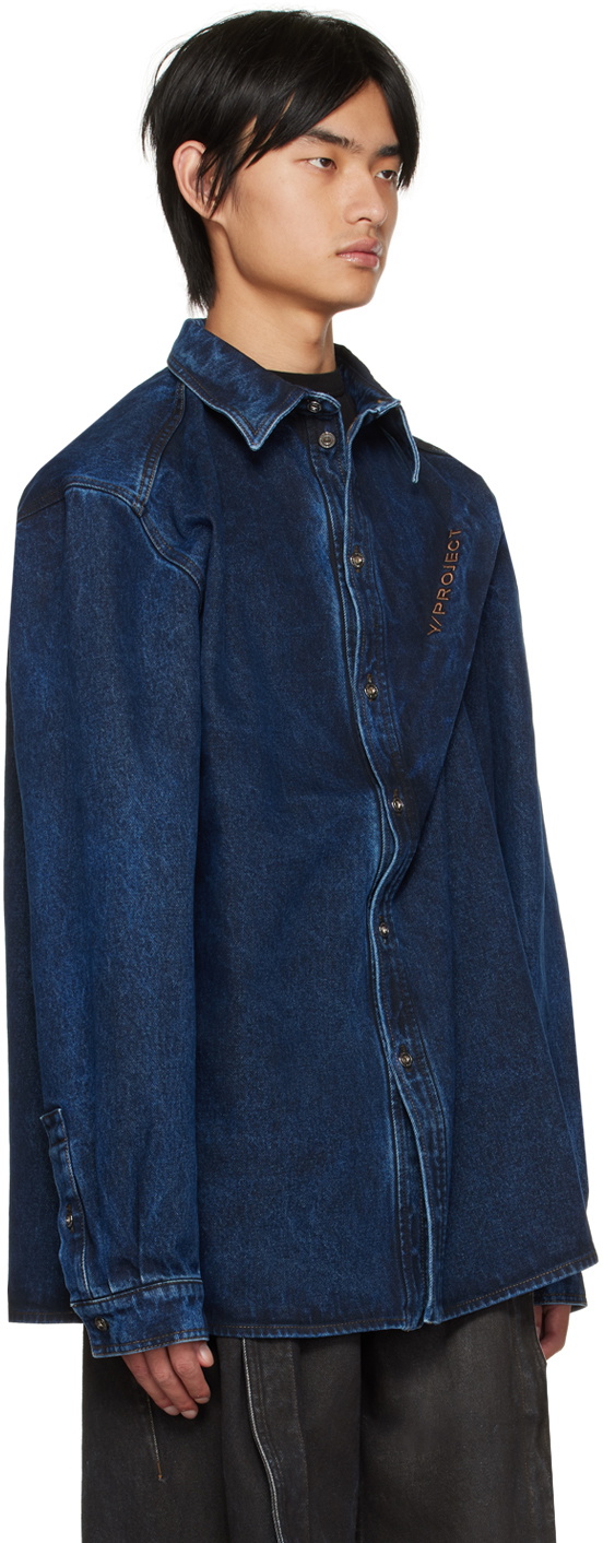 Y/Project Navy Pinched Shirt Y/Project