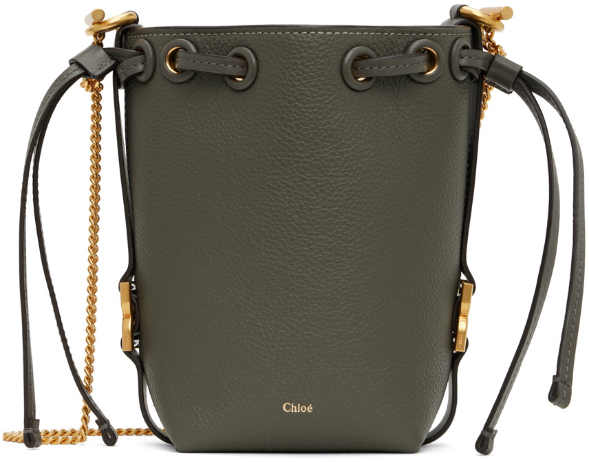 Chloé Gray Micro Marcie Bucket Bag Chloe
