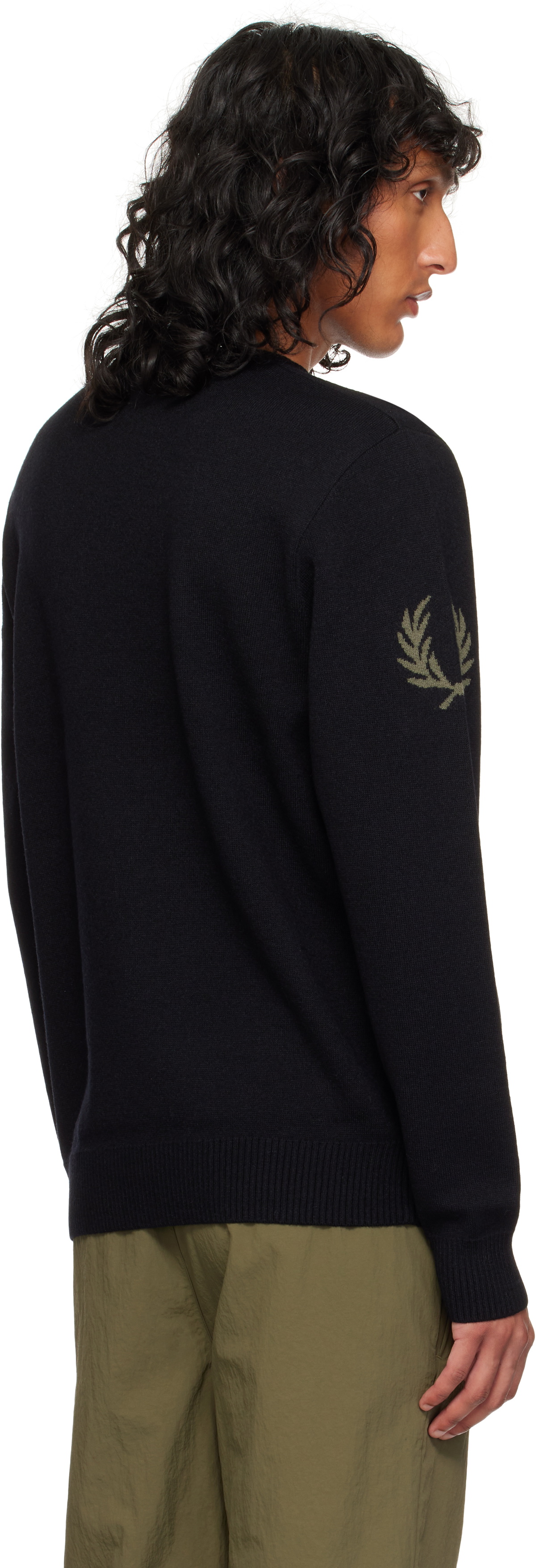 Fred Perry Black Laurel Wreath Sweater Fred Perry