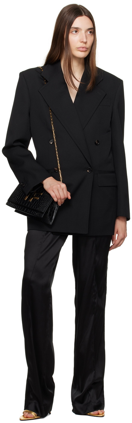 TOM FORD Black Croc 'TF' Disco Bag TOM FORD