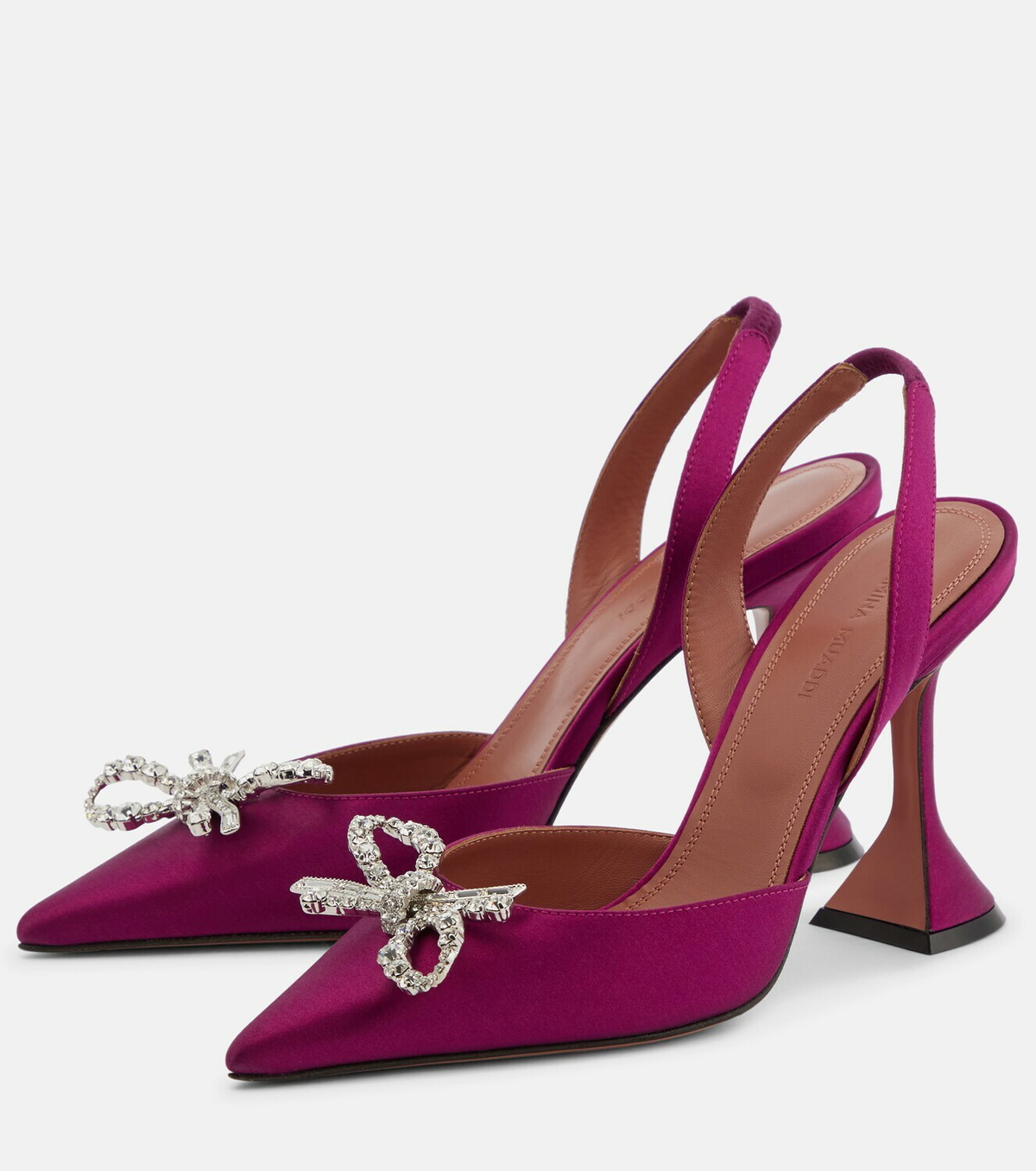 Amina Muaddi - Rosie satin slingback pumps Amina Muaddi