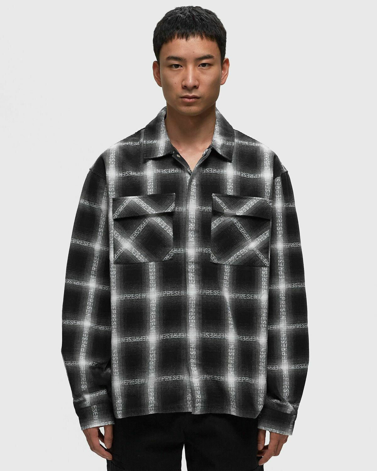 Represent Flannel Shirt Black/White Overshirts Represent