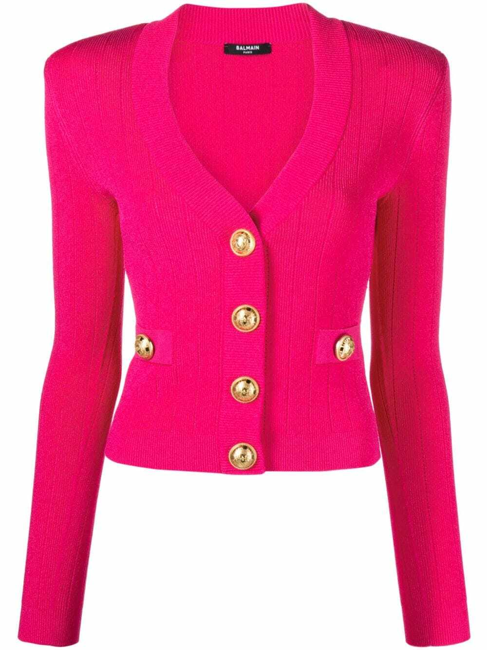 BALMAIN - Knitted Cropped Cardigan Balmain