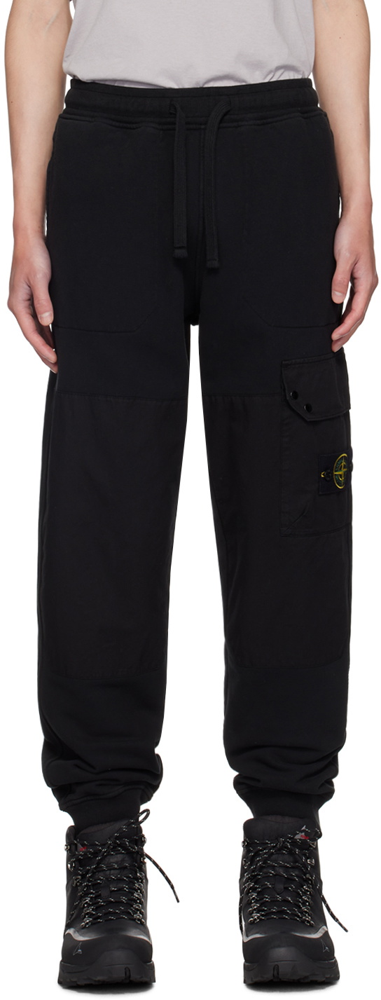 Stone Island Black Double Knee Sweatpants Stone Island