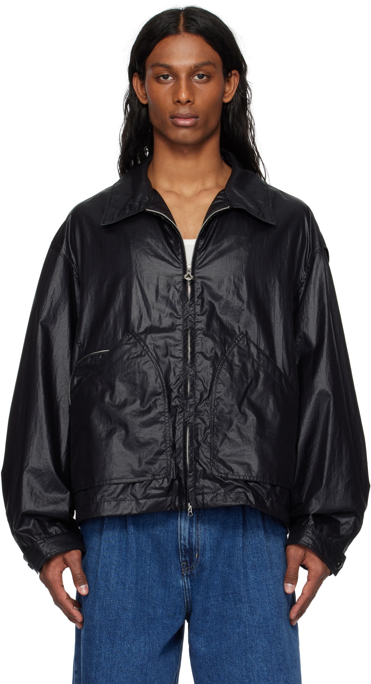 Solid Homme Black Zipper Light Jacket Solid Homme