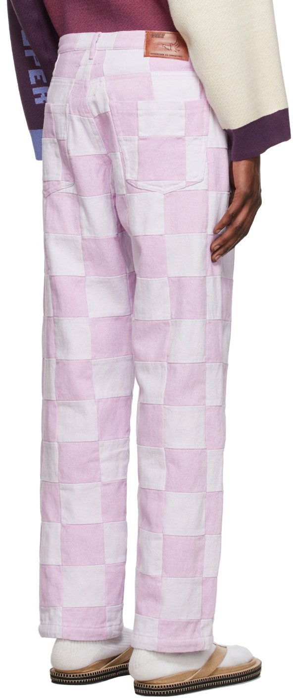 Kid Super Pink Check Trousers