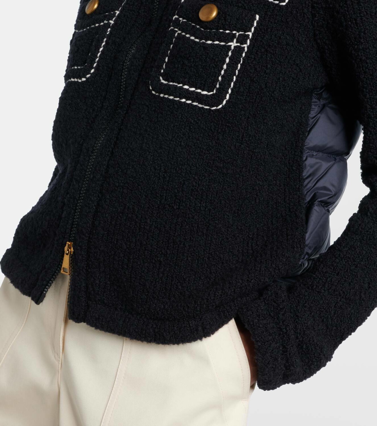 Moncler Wool-blend bouclé down jacket Moncler