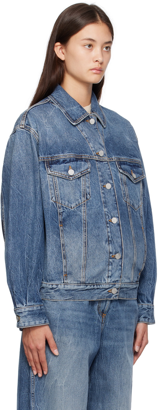 Palm Angels Blue Faded Denim Jacket Palm Angels