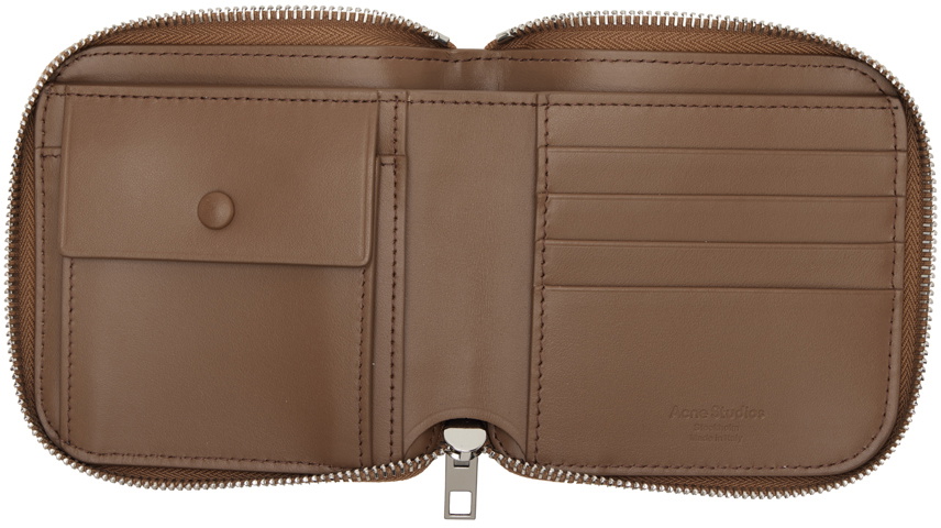 Acne Studios Brown Zippered Wallet Acne Studios
