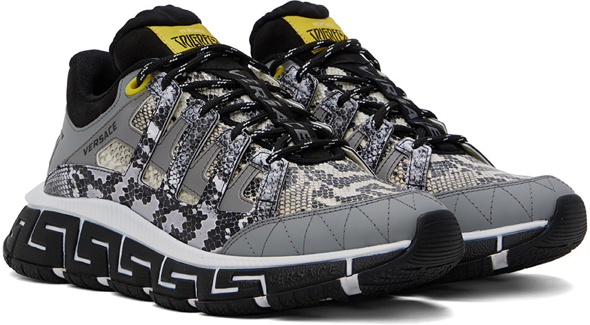 Versace Gray Python Trigreca Sneakers Versace