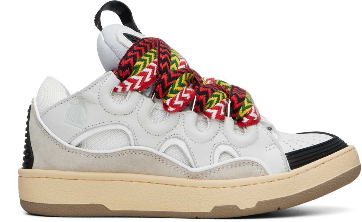 Lanvin Off-White Leather Curb Sneakers Lanvin