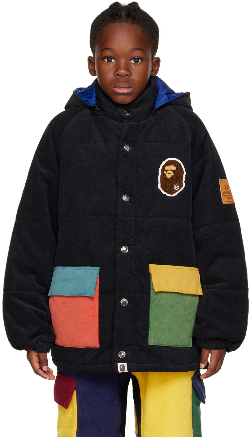 BAPE Kids Black Padded Ape Head Jacket A Bathing Ape