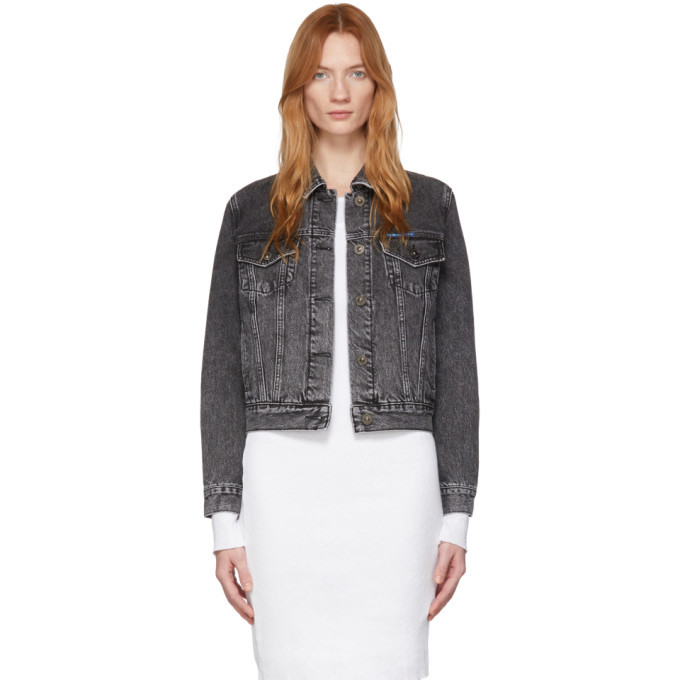 Pushbutton Grey Denim Neck Frills Jacket Pushbutton