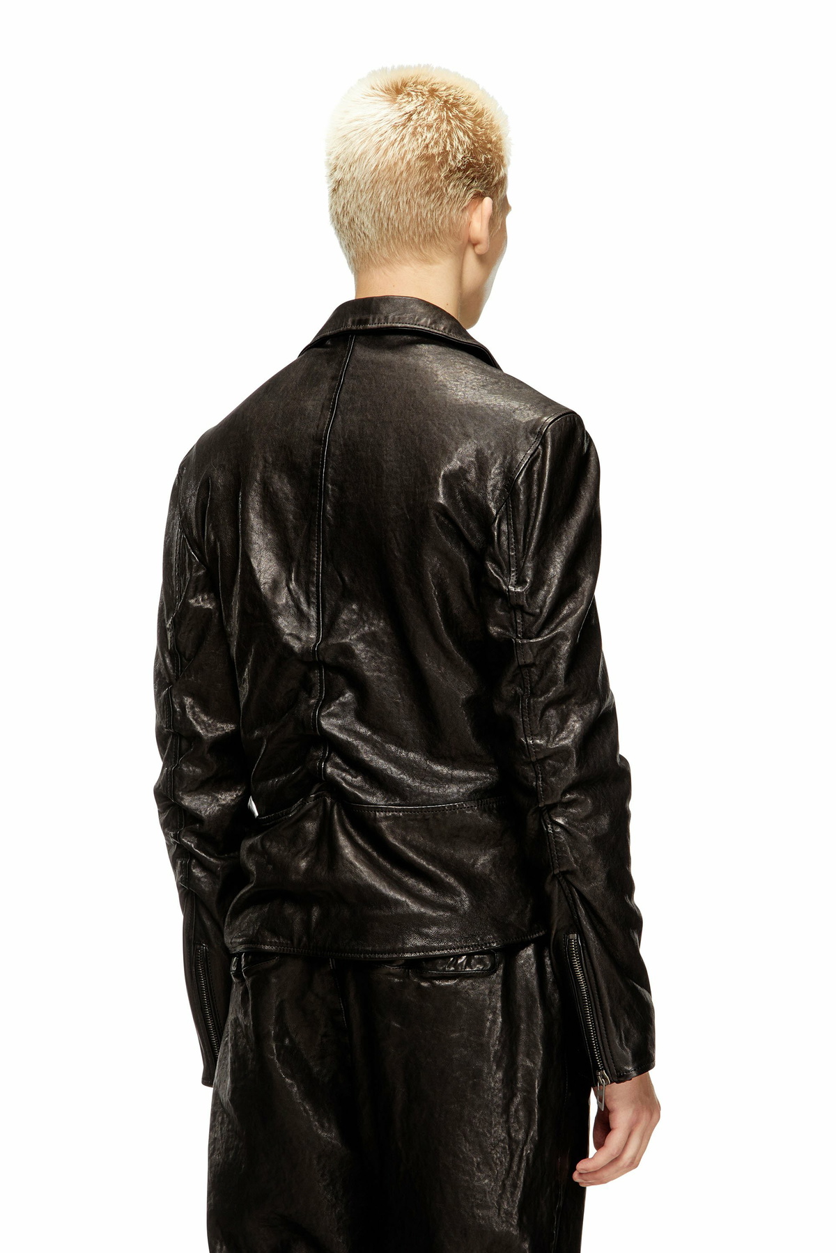 Diesel Biker jacket in boiled leather - Leather jackets Mens in Black ...