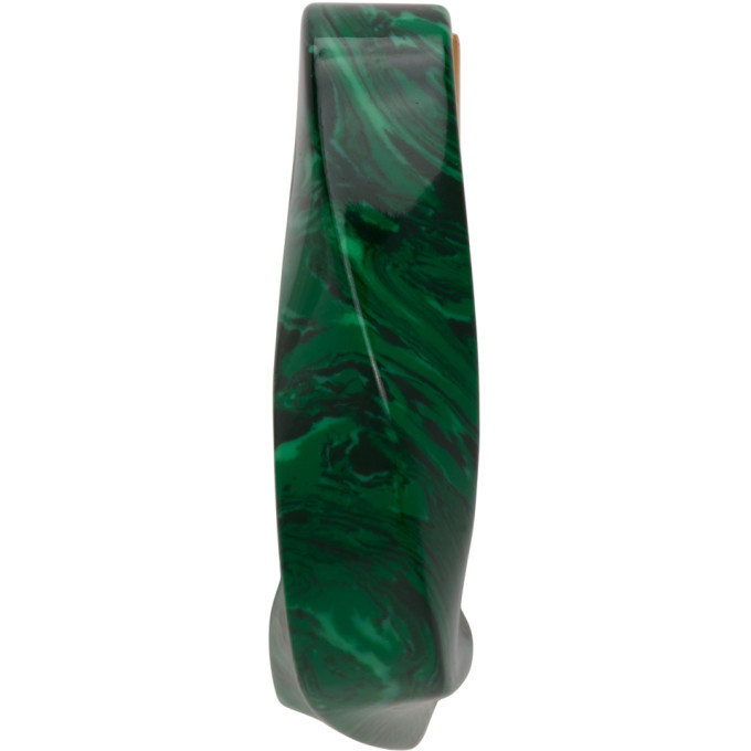 Bottega Veneta Green Twisted Triangle Hoop Earrings Bottega Veneta