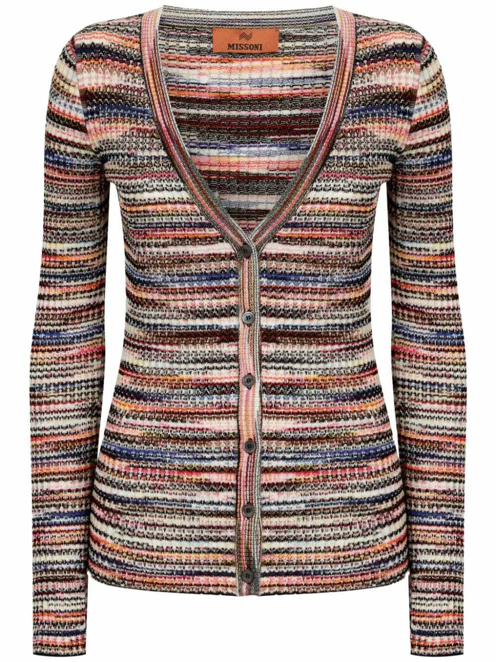 MISSONI - V-necked Striped Cardigan Missoni