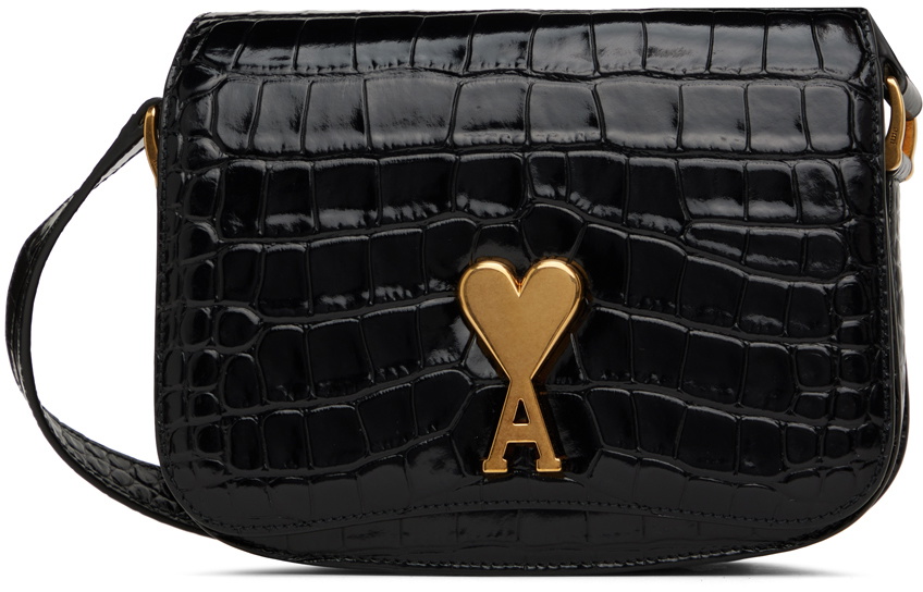AMI Alexandre Mattiussi Black Small Paris Paris Bag AMI Alexandre Mattiussi