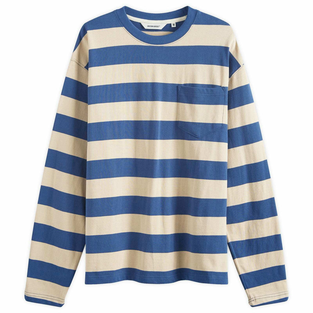 Uniform Bridge Men's Naval Stripe Longsleeve T-Shirt in Blue Uniform Bridge