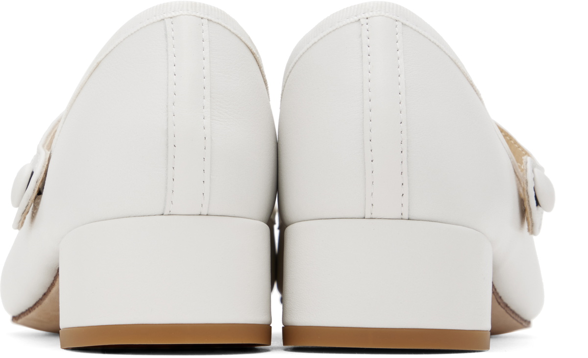 Repetto White Rose Mary Jane Heels Repetto