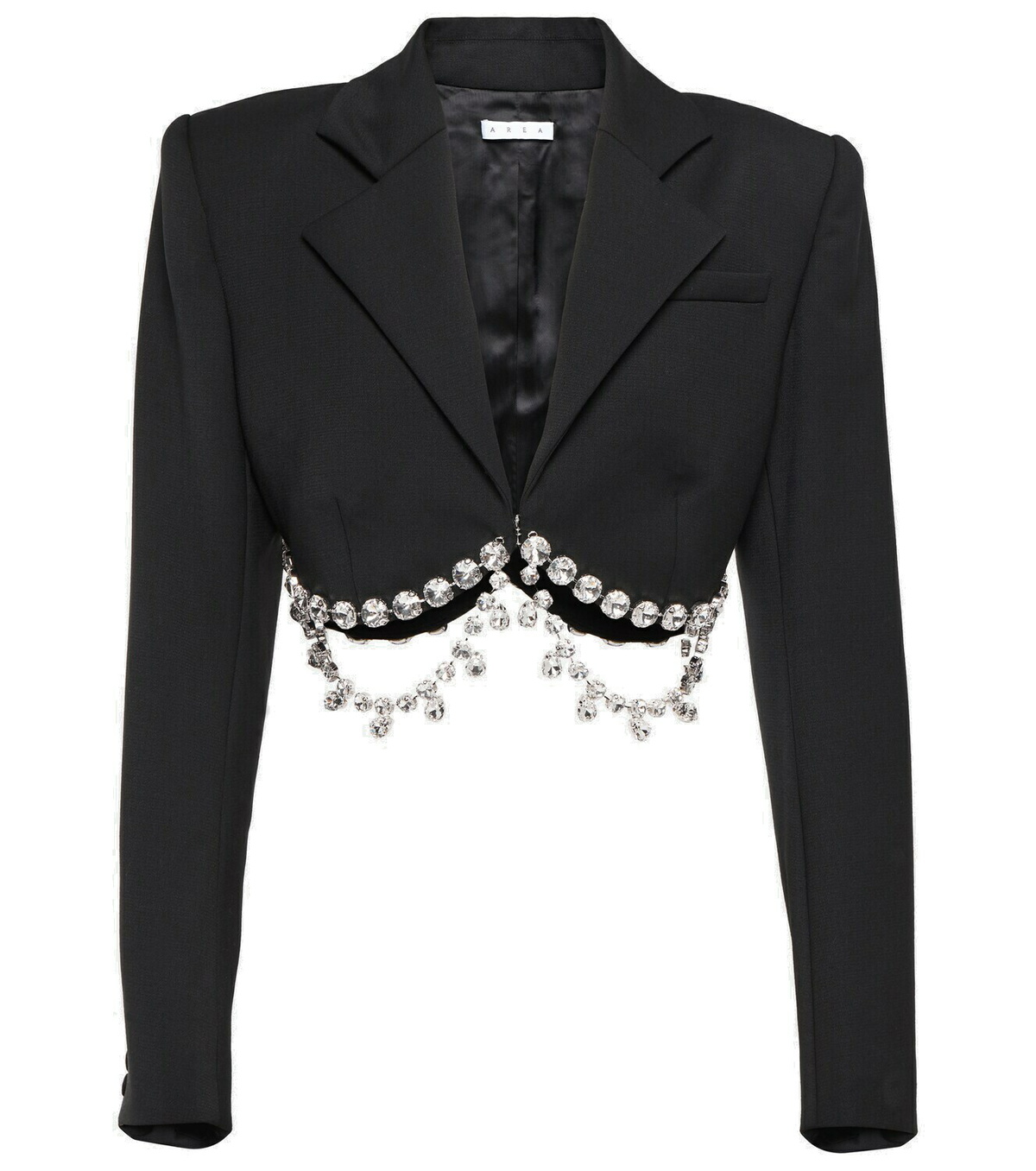 Area - Embellished cropped wool blazer AREA