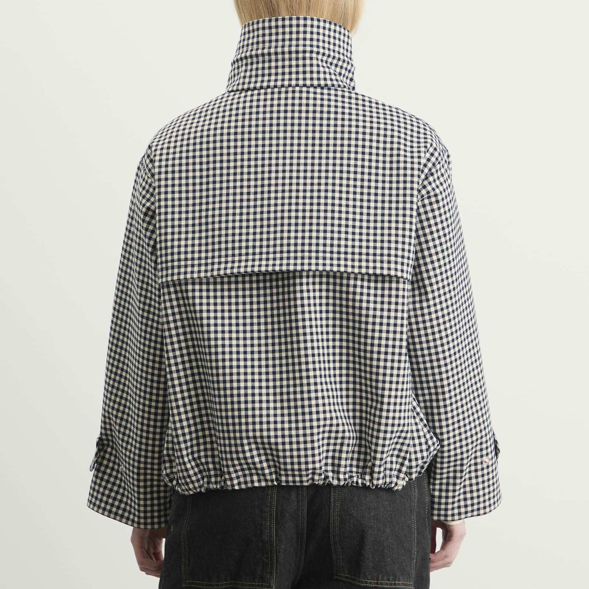 Barbour Women's Bronwyn Check Showerproof Jacket in Navy Gingham Barbour