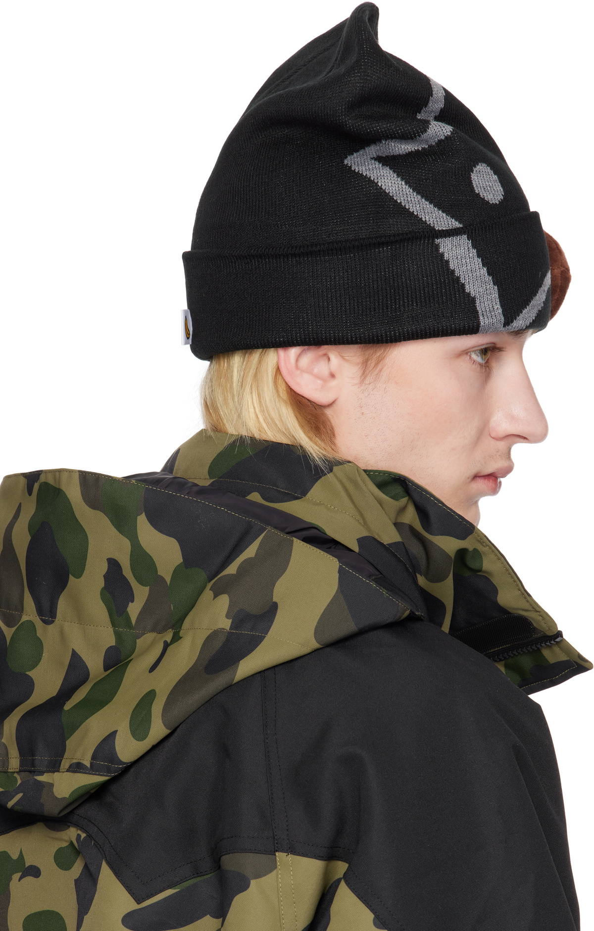 BAPE Black Knit Baby Milo Beanie A Bathing Ape
