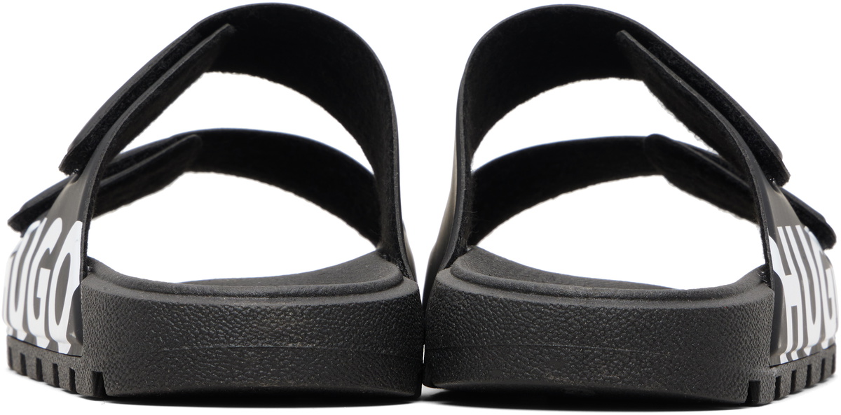 Hugo Black Logo Double Touch-Closure Sandals Hugo Boss