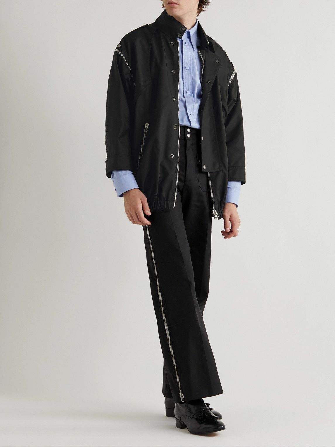 GUCCI - Zip-Embellished Shell Jacket - Black Gucci