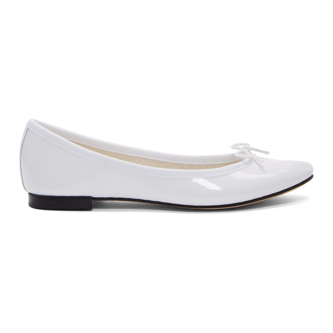 Repetto White Patent Cendrillon Ballerina Flats Repetto