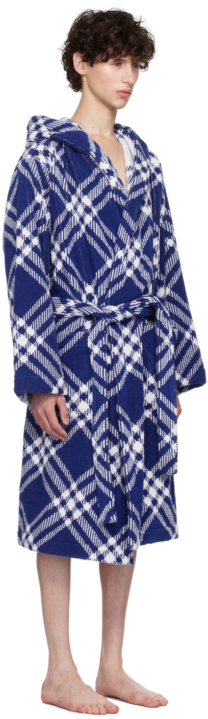 Burberry Blue Hooded Robe Burberry