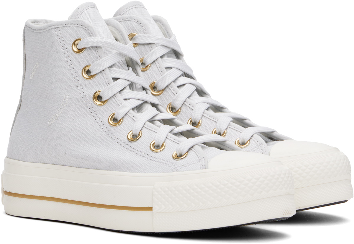 Converse Gray Chuck Taylor All Star Lift Platform Tailored Lines High ...