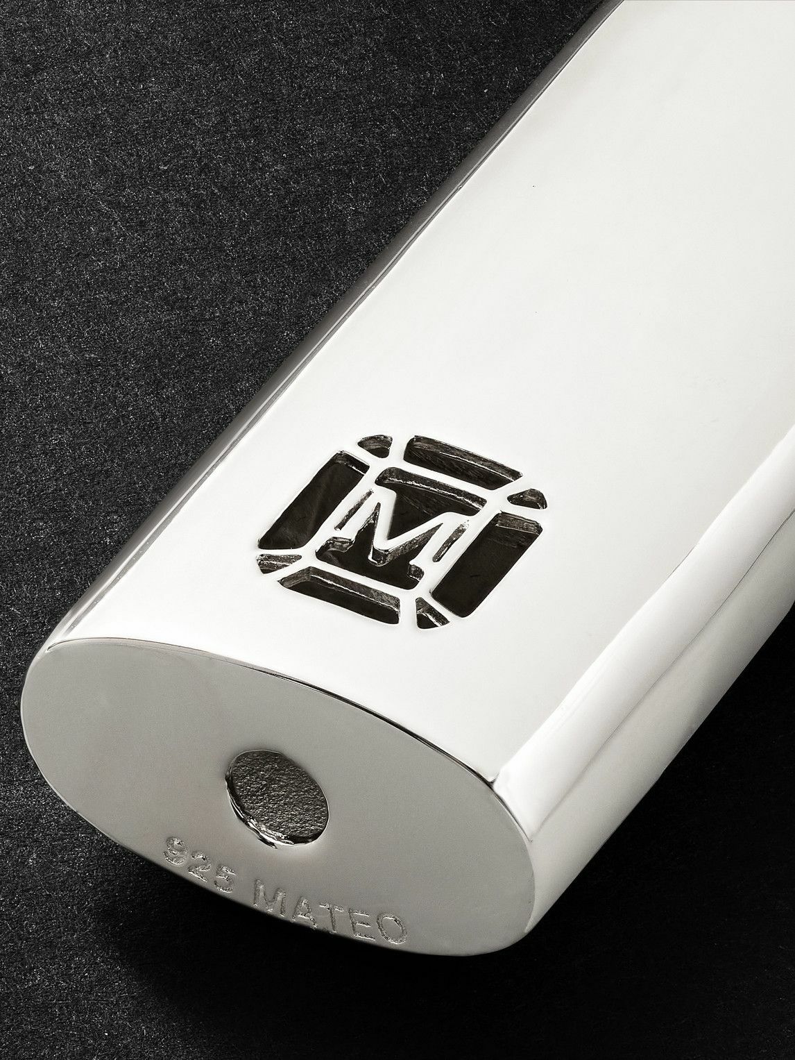 Mateo - Logo-Cutout Sterling Silver Lighter Holder Mateo