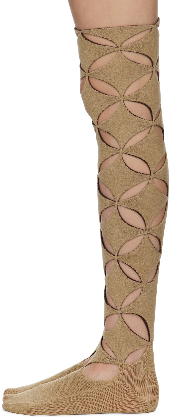 Isa Boulder SSENSE Exclusive Tan Long Argyle Socks Isa Boulder