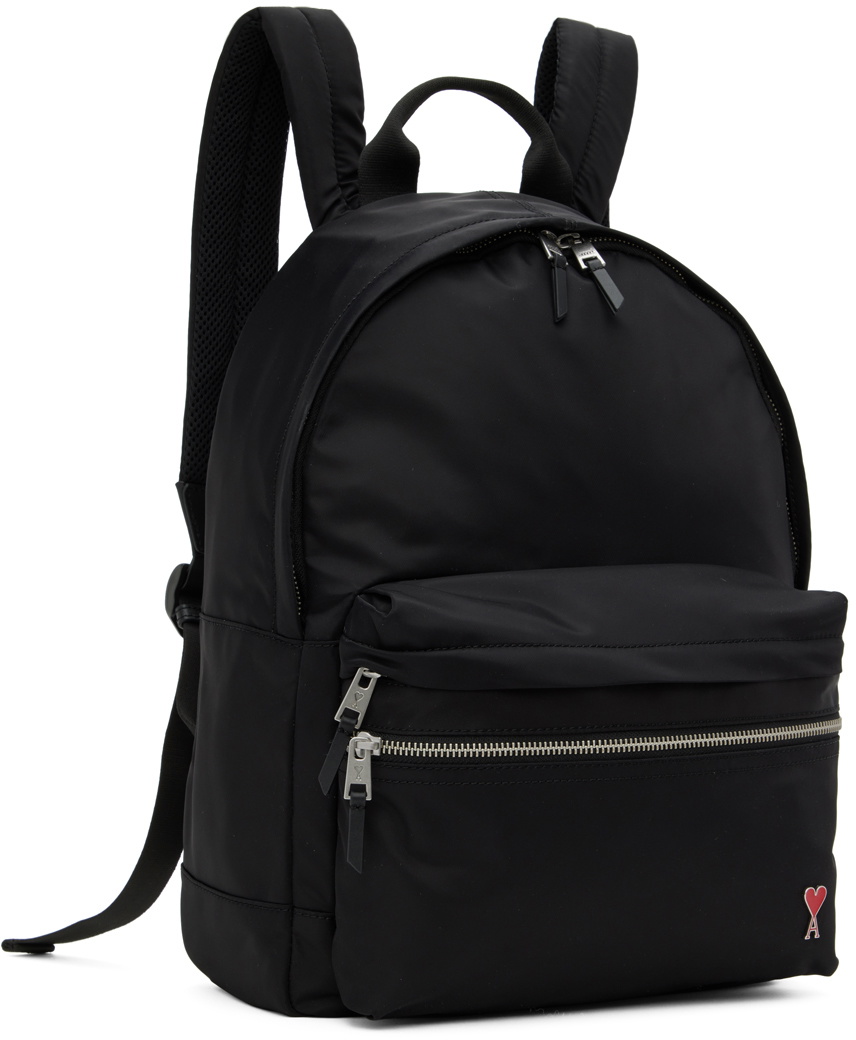 AMI Alexandre Mattiussi Black Ami De Coeur Backpack AMI Alexandre Mattiussi
